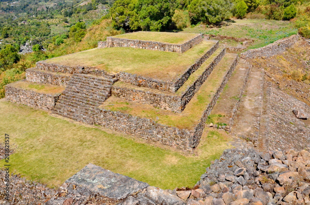Pre-Aztec pyramid ruins of San Felipe los Alzati, Zitacuaro, Mexico ...