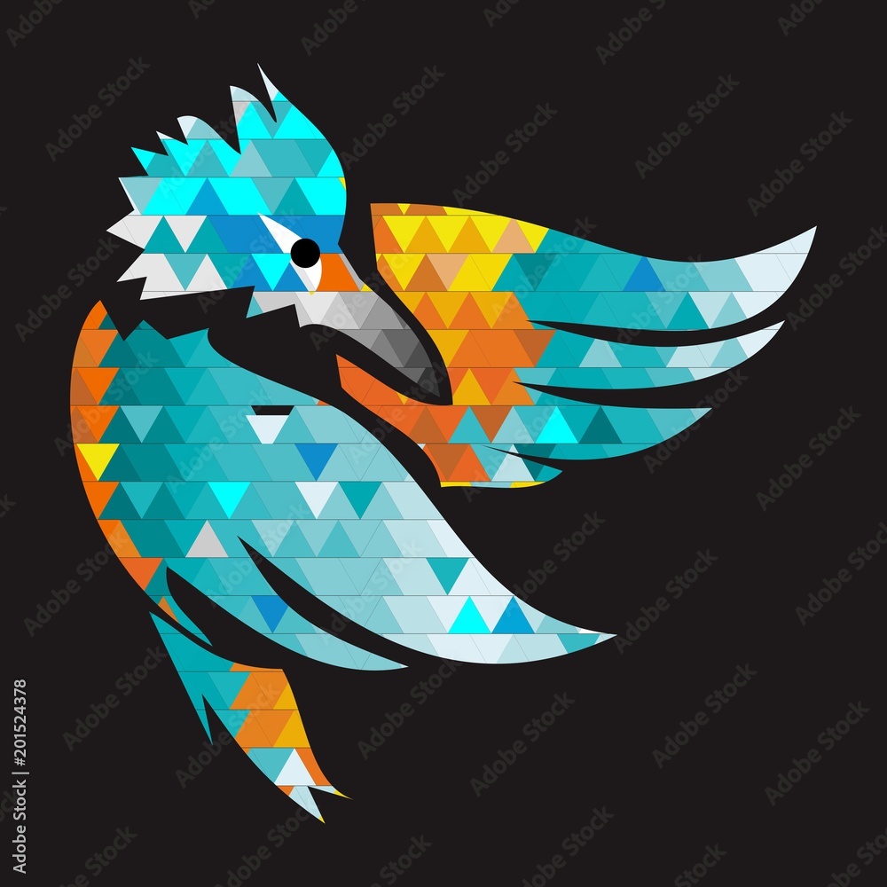 bird logo design for mascot with triangle shape Stock Vector | Adobe Stock