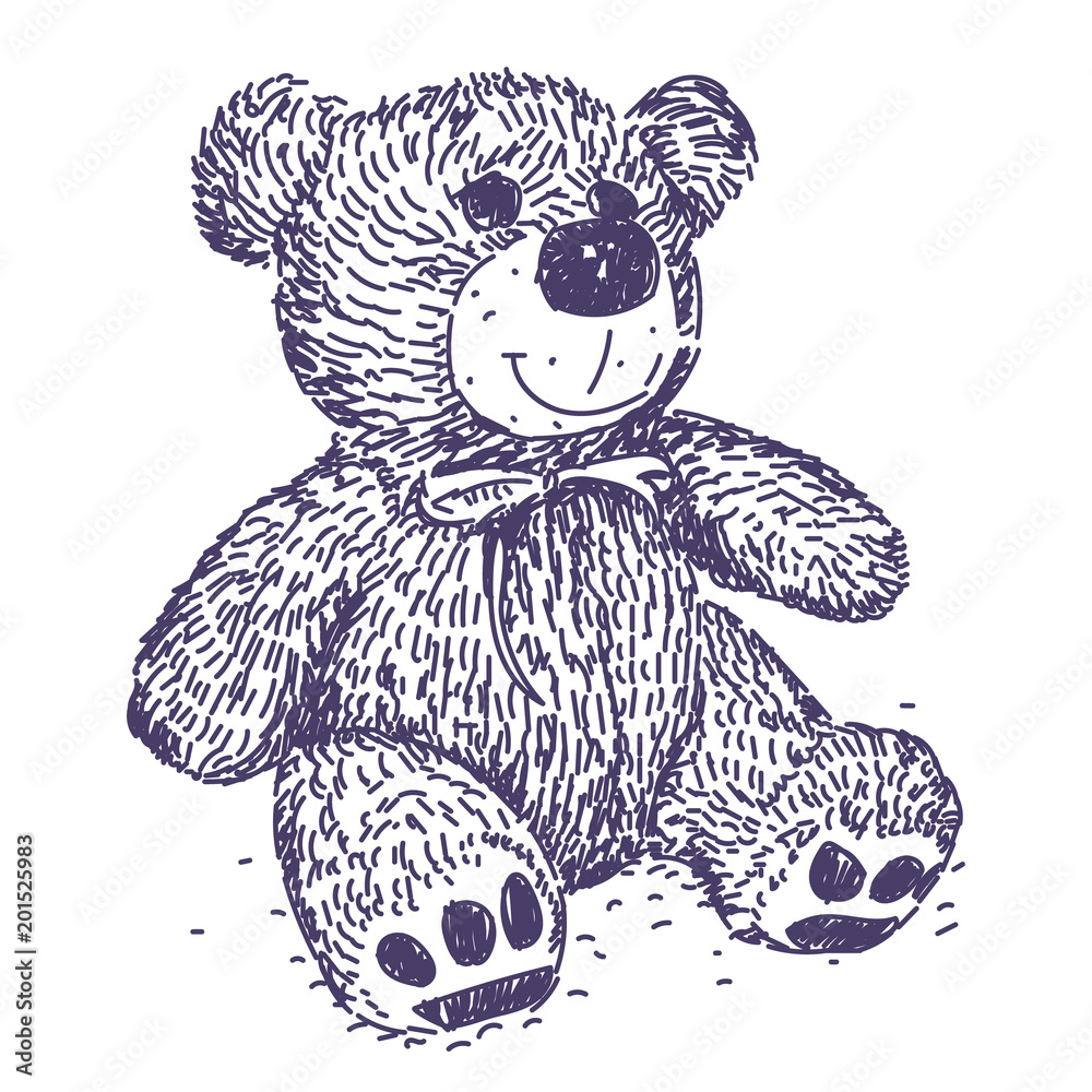 Teddy Bear vector drawing Stock Vector | Adobe Stock