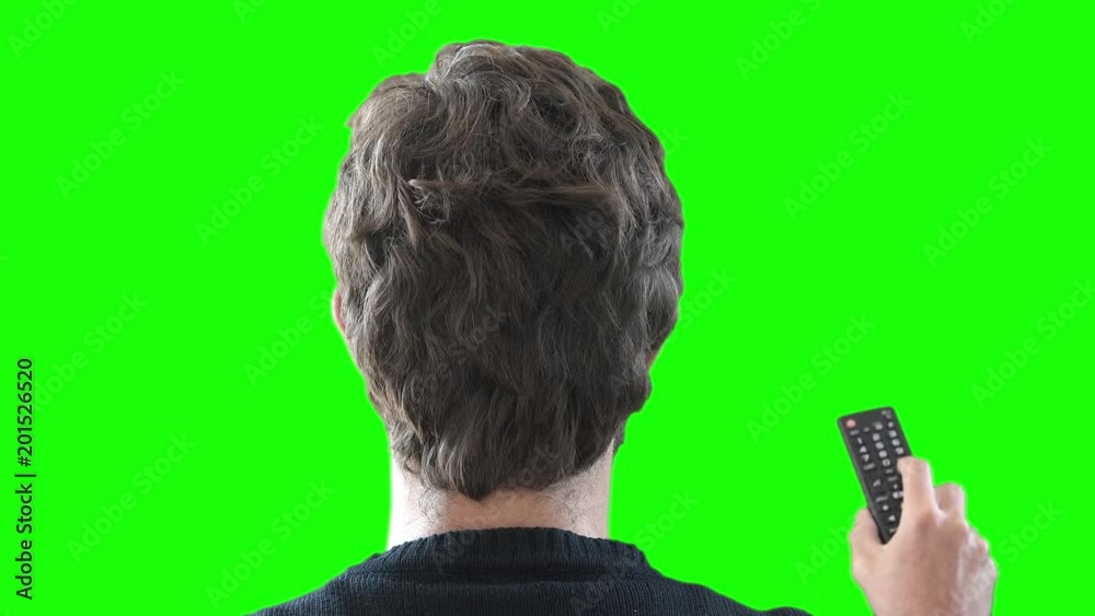 Vidéo Stock Channels Surfing Green Screen. Young man changing channels ...