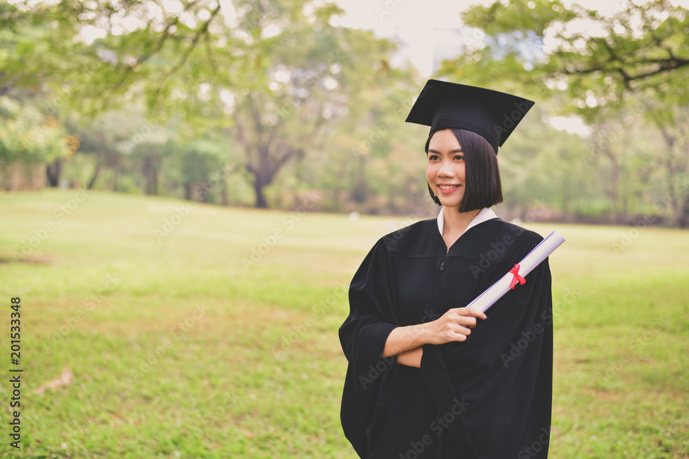 Graduation Concept. Graduated students on graduation day. Asian ...