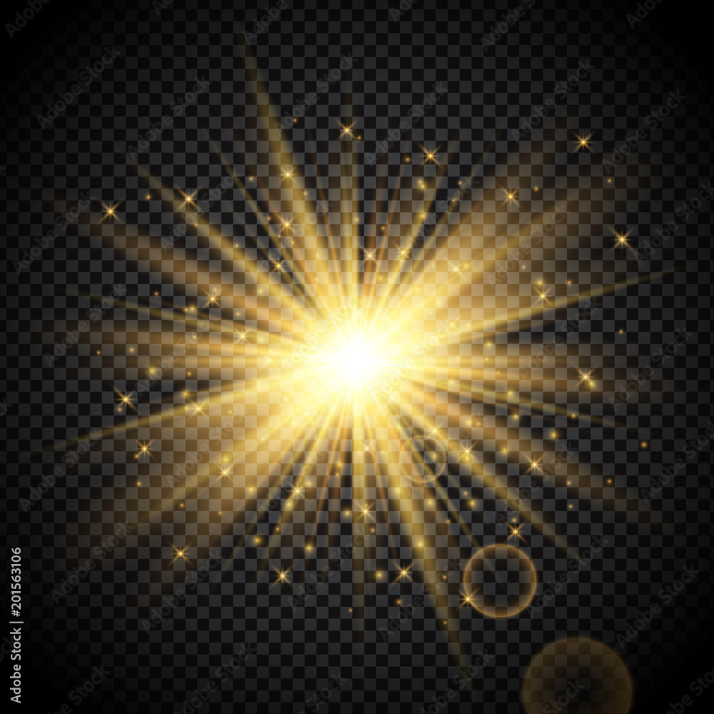 Gold starburst on transparent background Stock Vector | Adobe Stock