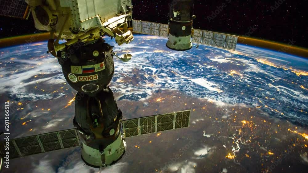 Planet Earth seen from the International Space Station with Aurora ...