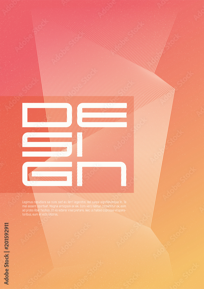 A4 size abstract geometric minimalist cover design with grain effect ...