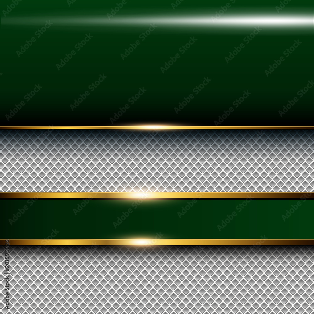 Business background green with gold elements, elegant vector background ...