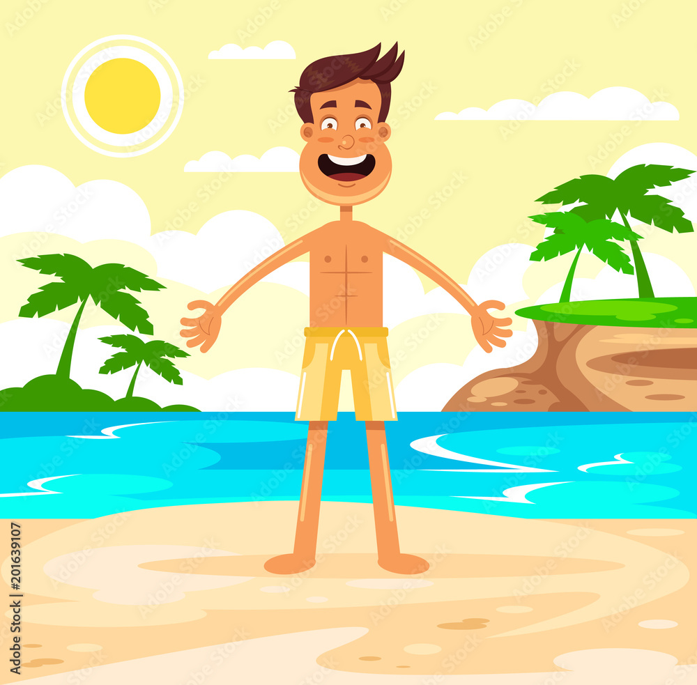 Beach Tourist Cartoon
