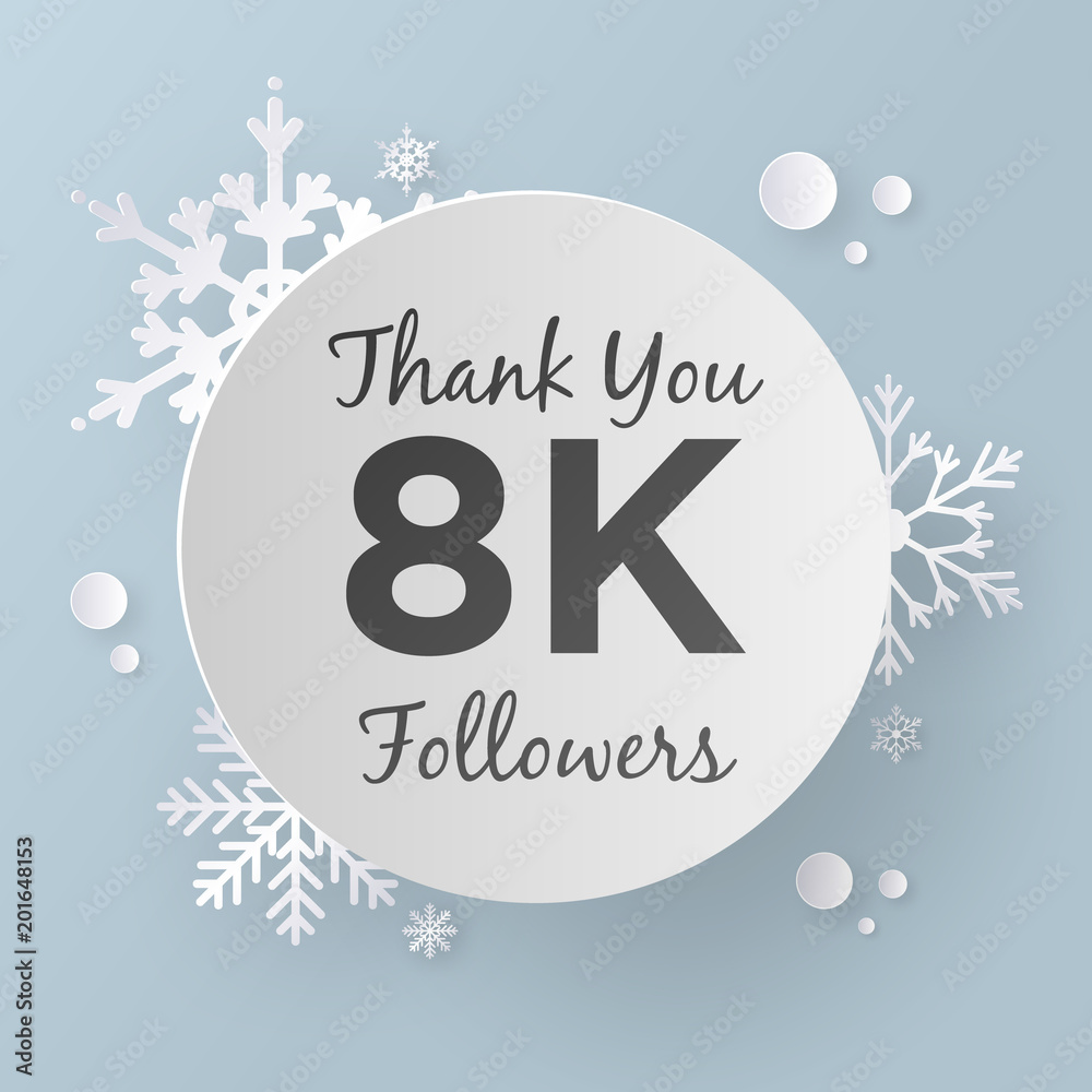 Thank You 8K Followers Stock Vector | Adobe Stock
