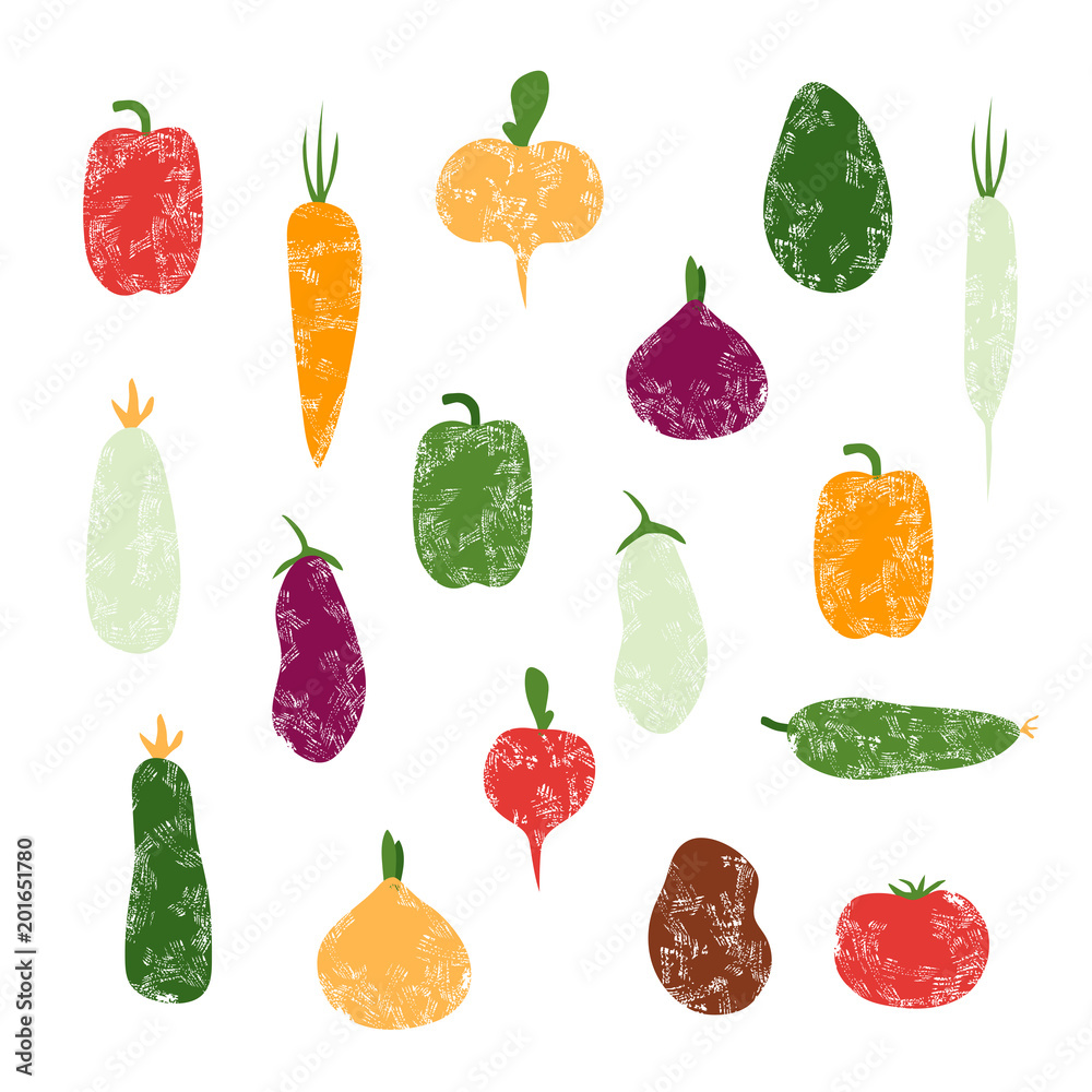 Set of grunge vegetables, isolated on transparent background Stock ...