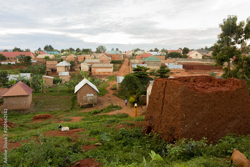 Lugazi, Uganda. 17 May 2017. A view of the town of Lugazi from the top ...