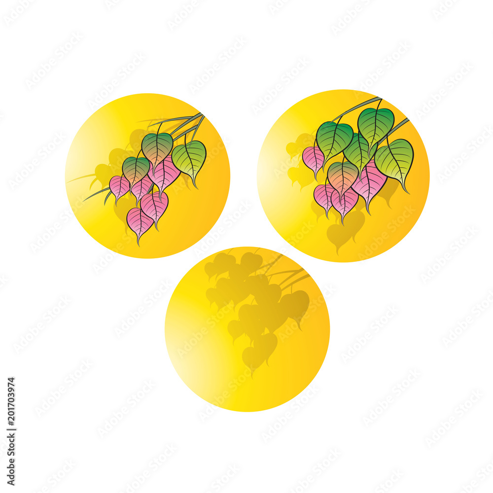 Bo tree branch over moon vector illustration Stock Vector | Adobe Stock