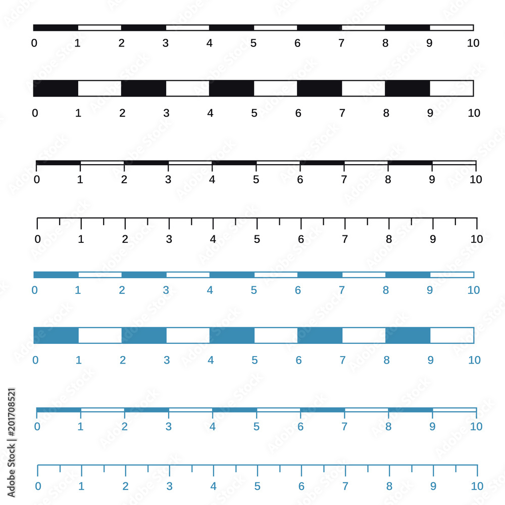 Map scales graphics for measuring distances. Scale measure map vector ...