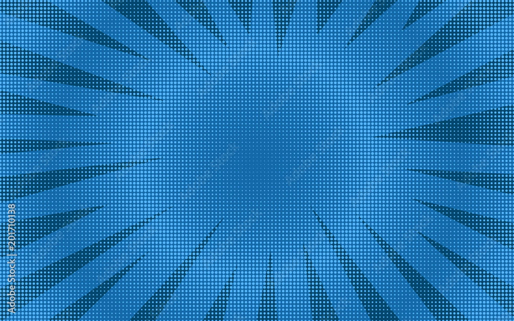 Abstract blue retro comic background with rounded halftone shadow ...