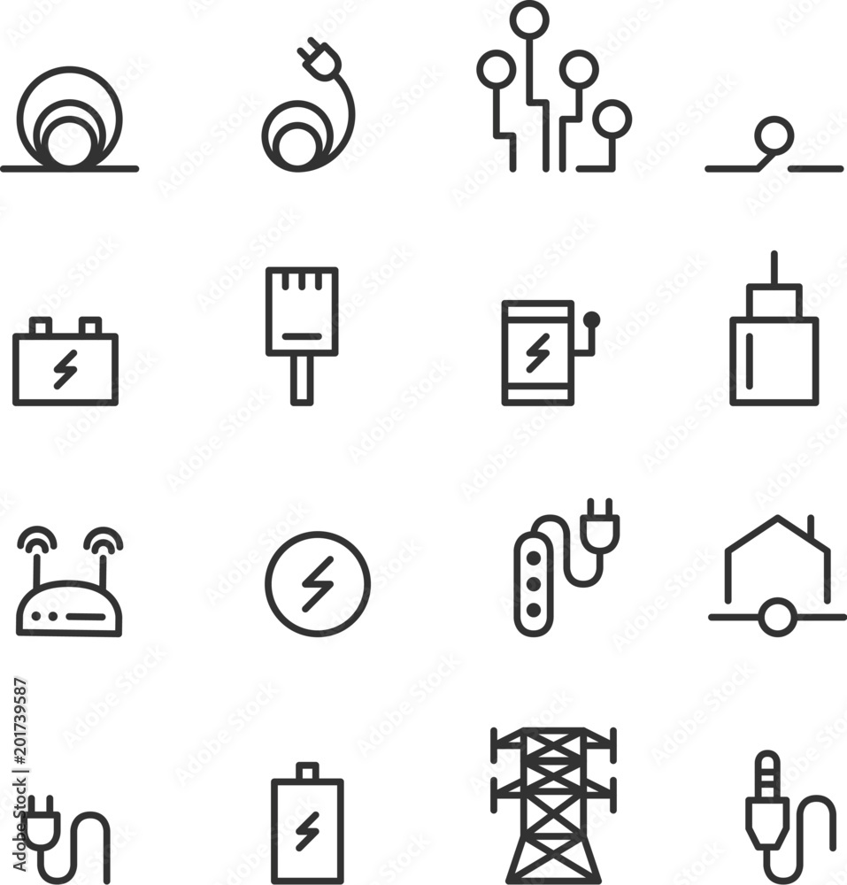 cable icons vector illustration Stock Vector | Adobe Stock