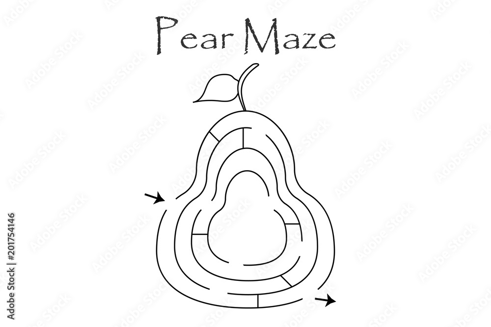 First labyrinth game, find a way out of the maze, easy level for ...