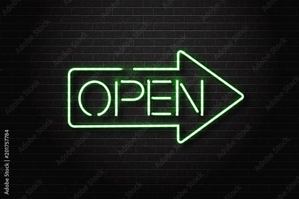 Neon Open Arrow Sign