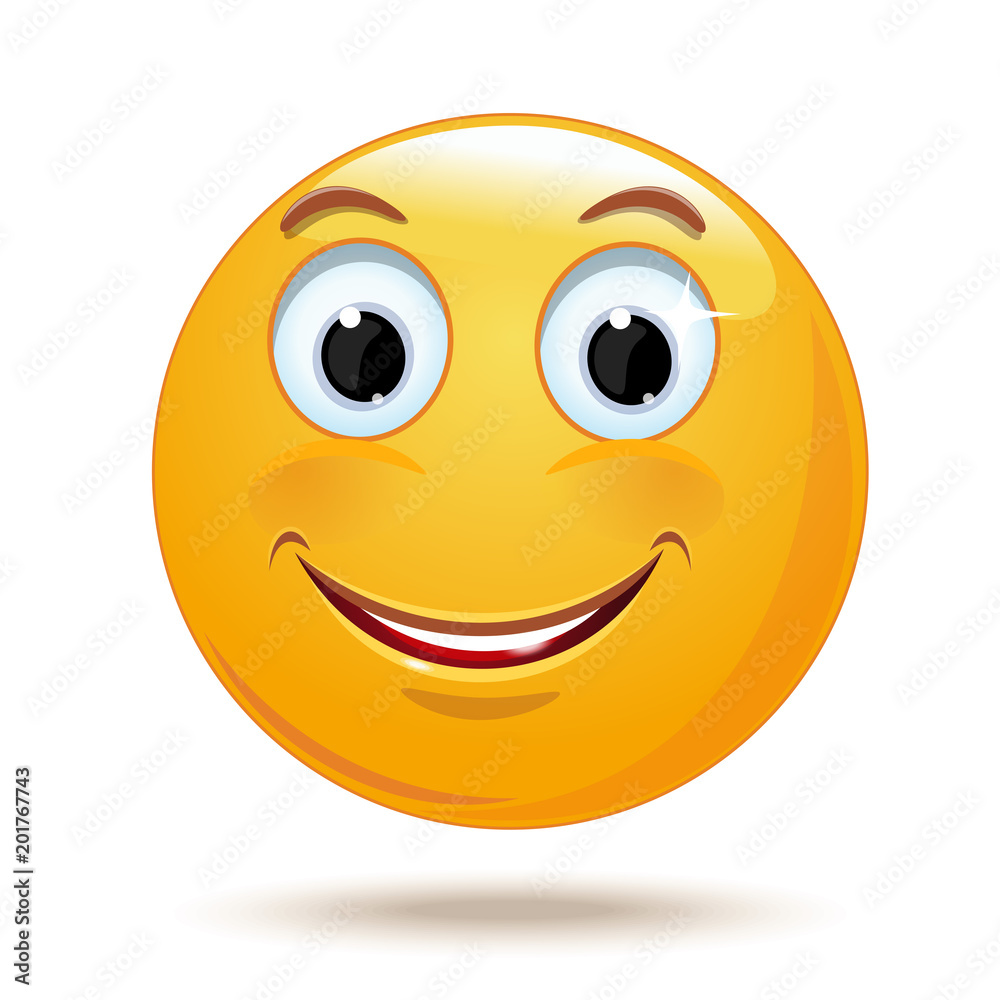 Cheerful Smiling Smiley Happy Smiley Emoticon Face Positive Smiling Ball Vector Illustration