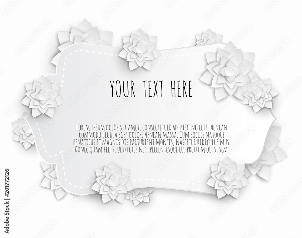 Paper art floral frame. 3d flower, paper flowers, pastel color palette ...