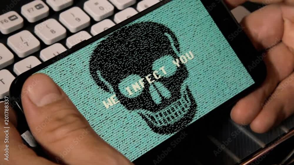 Browsing or watching on a smartphone: a matrix computer screen and a ...