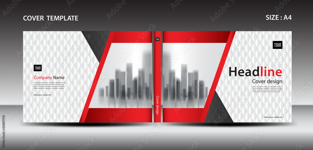 Red Cover design template for magazine, ads, presentation, annual ...