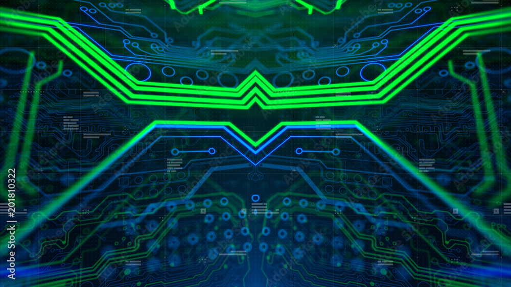 Conceptual technology futuristic motherboard design. Computer chipset ...