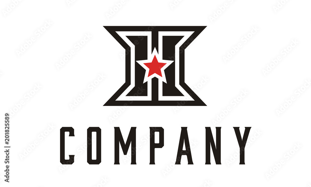 Initial Letter H Hero Heroes with Star logo design inspiration Stock ...