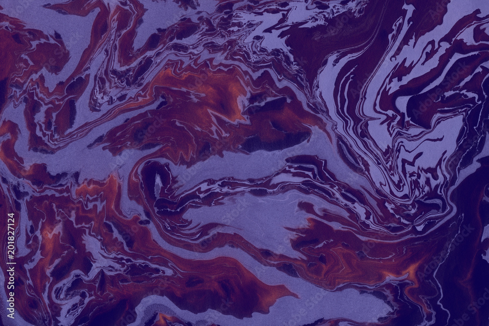 Suminagashi marble texture hand painted with purple ink. Digital paper ...
