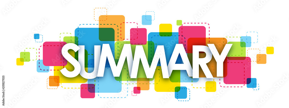 SUMMARY colourful letters icon Stock Vector | Adobe Stock