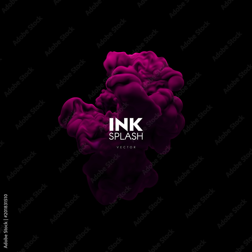 Colorful ink splash. Stock Vector | Adobe Stock