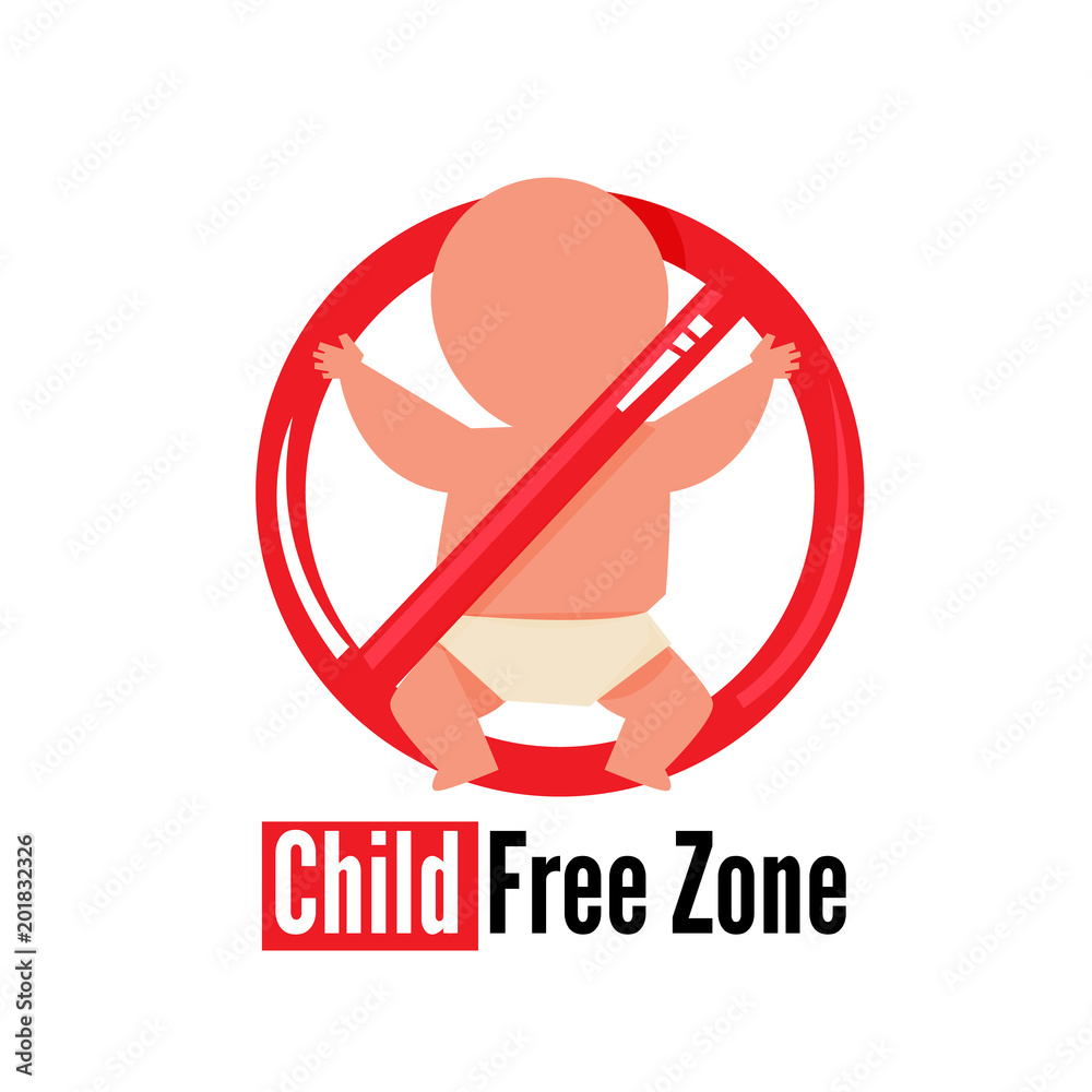 Child Free Zone sign - vector illustration Stock Vector | Adobe Stock