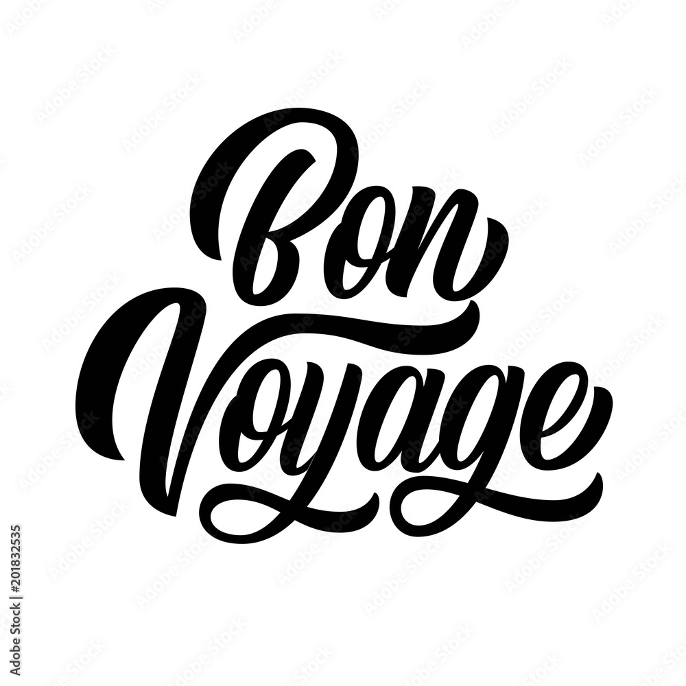 Vecteur Stock Bon voyage hand lettering, brush calligraphy, isolated on ...