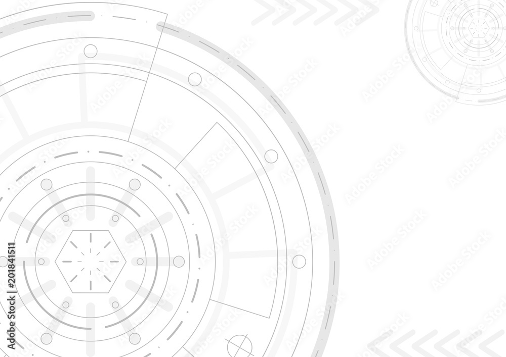 Abstract technology background. Modern technology concept. Gray lines ...