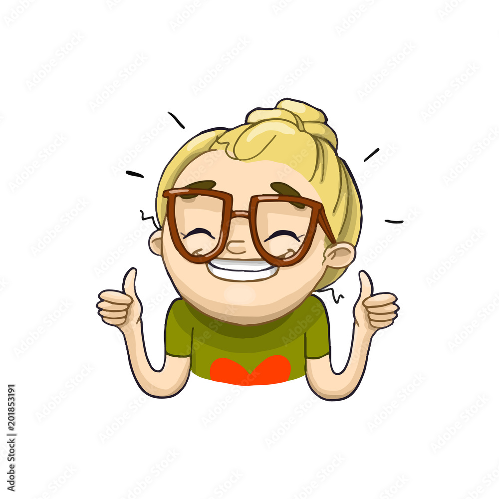 Smiling Woman Cartoon