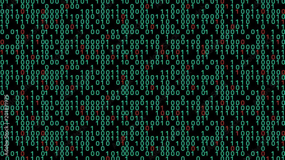 Digital binary data grid background loops. Includes multi-color, single ...