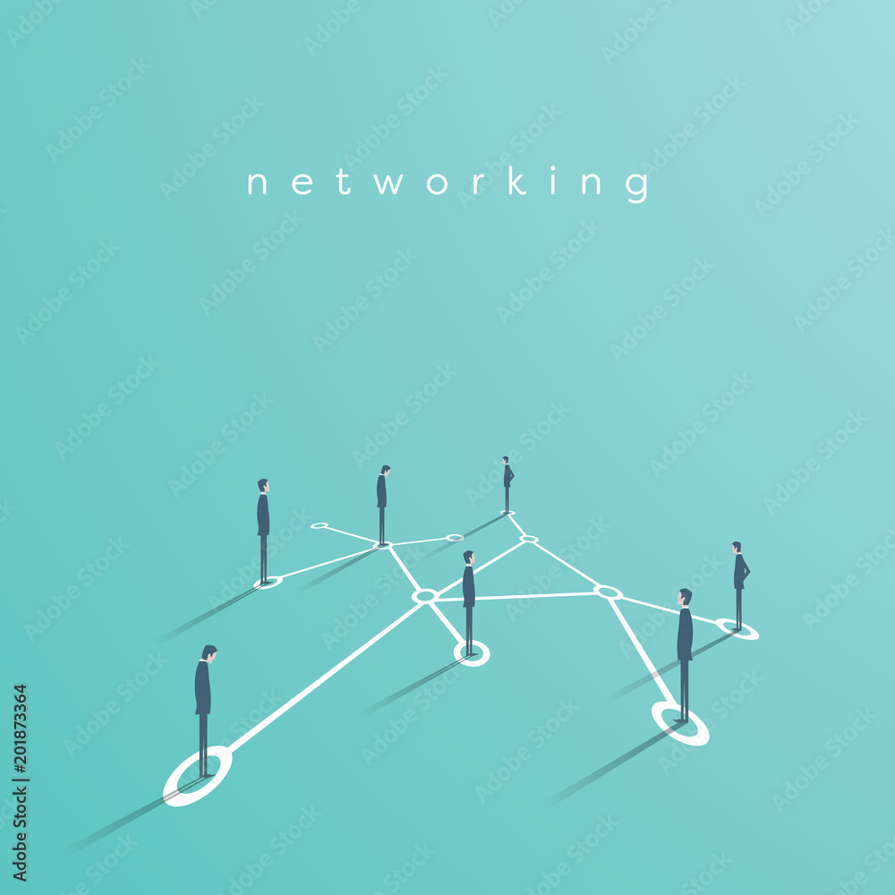Group of business people networking, making contacts vector concept ...
