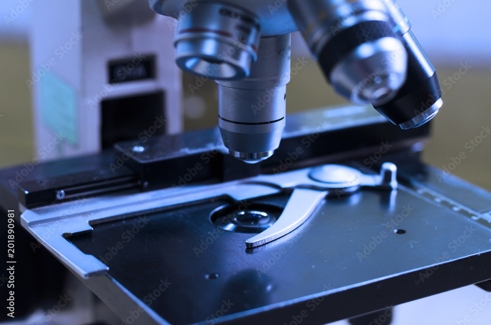 Light microscope scientific equipment Stock Photo | Adobe Stock