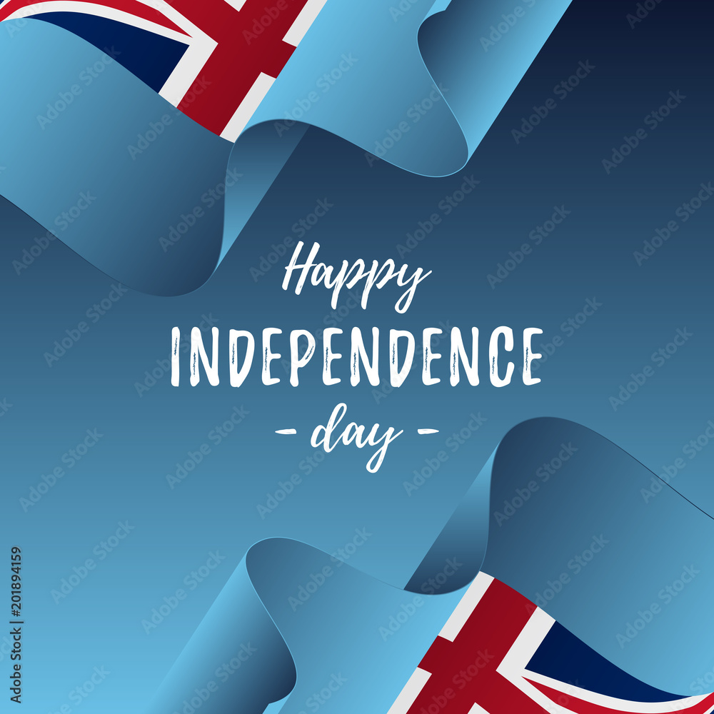 Banner or poster of Fiji independence day celebration. Fiji flag ...