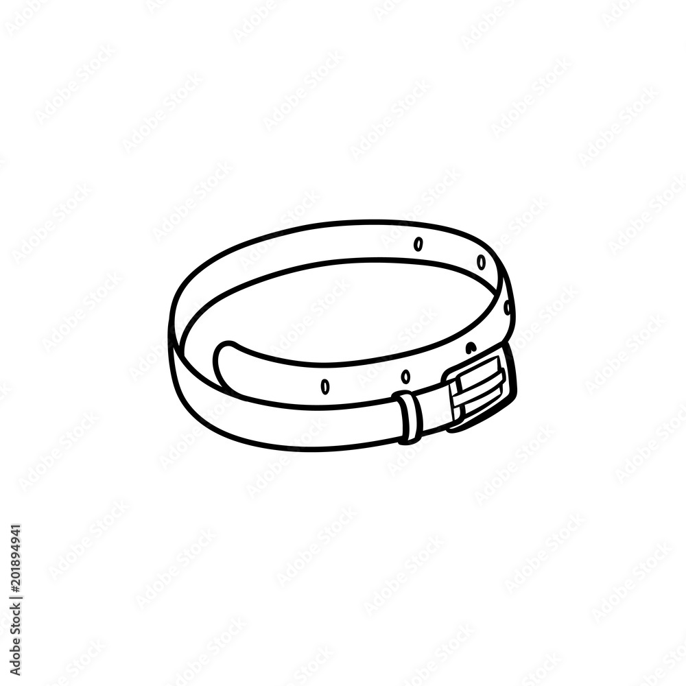Leather belt hand drawn outline doodle icon. Waist belt vector sketch ...