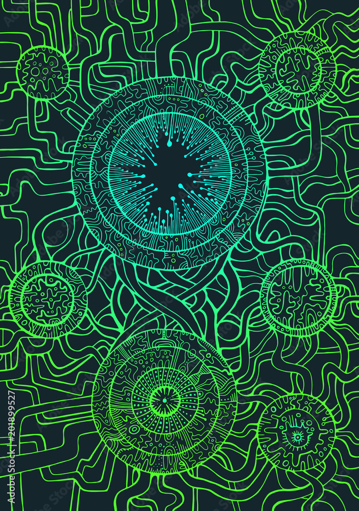 Cyberpunk style decorative pattern green color Stock Vector | Adobe Stock