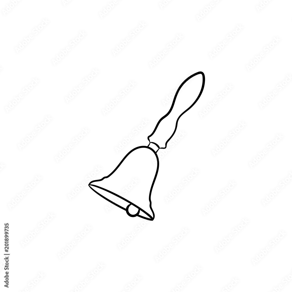 Bell hand drawn outline doodle icon. Vector sketch illustration of ...