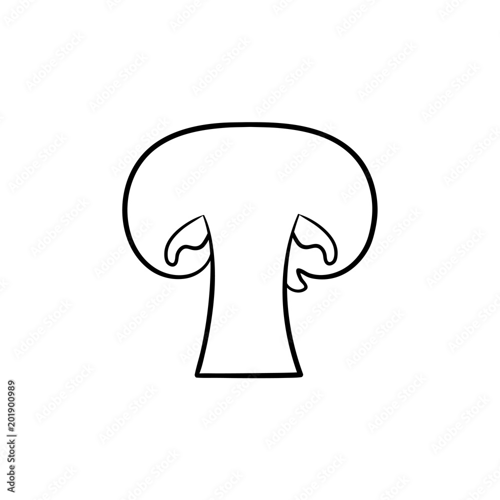 Button Mushroom Drawing