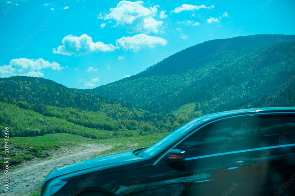 The beautiful nature of mountains and forests, the concept of ...