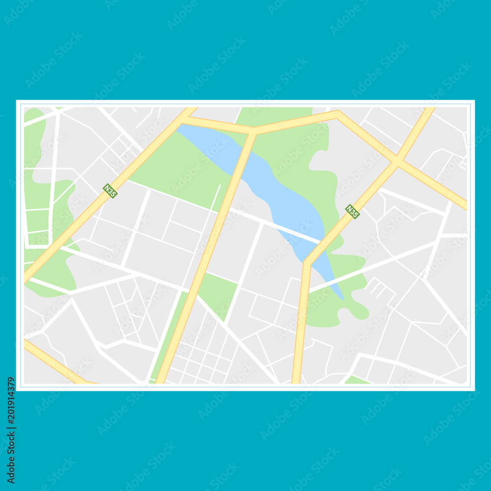 Map of the city, locality. Color scheme background. GPS navigation ...