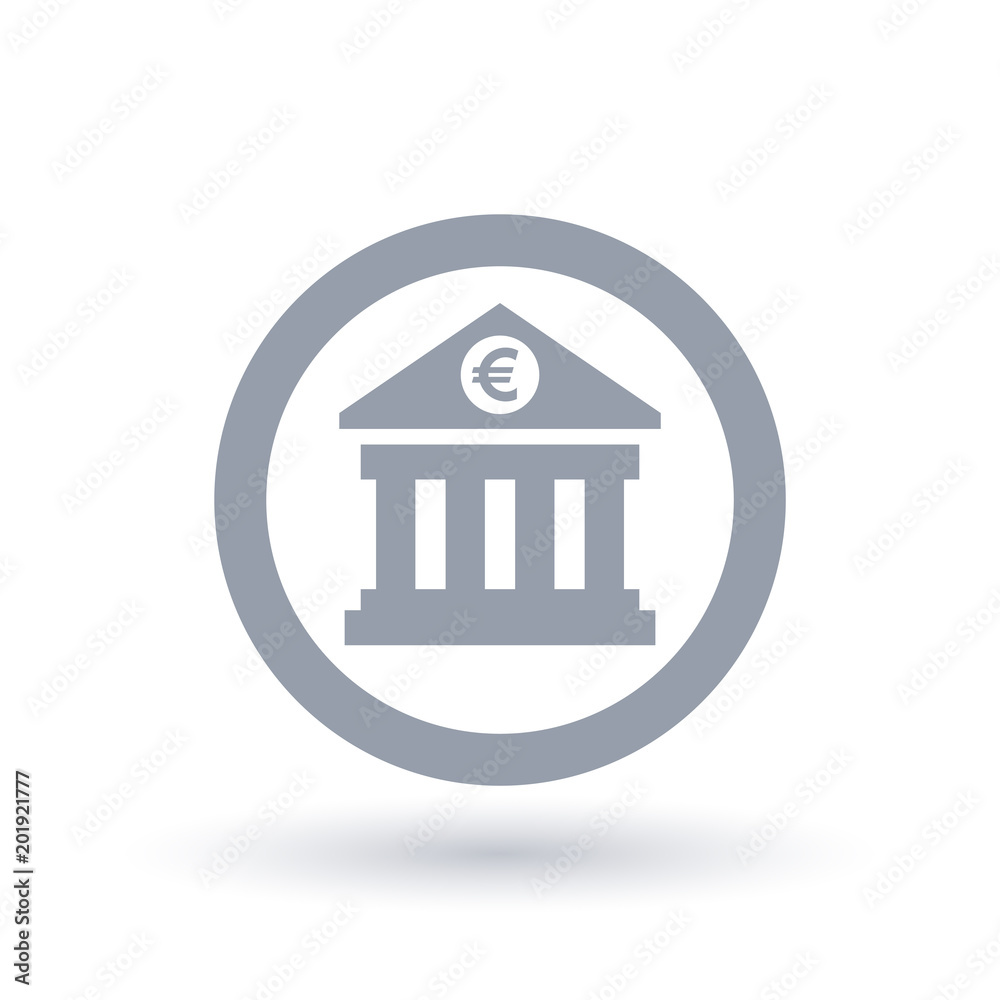 European bank icon - EU Euro banking symbol Stock Vector | Adobe Stock