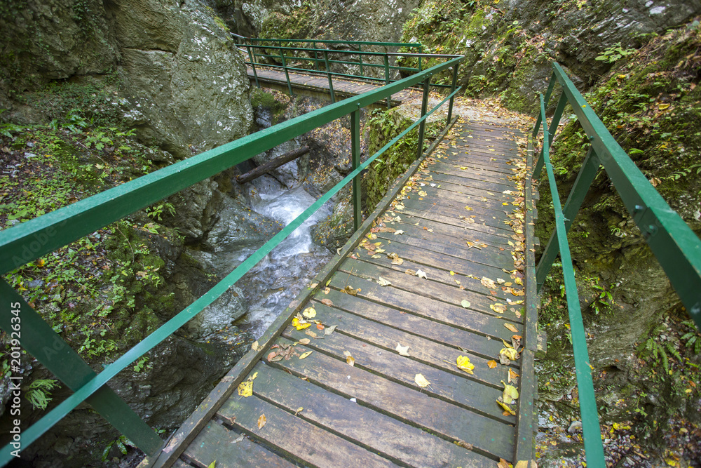 Construction through Vrajzi prolaz (Devil's passage) canyon near Skrad ...