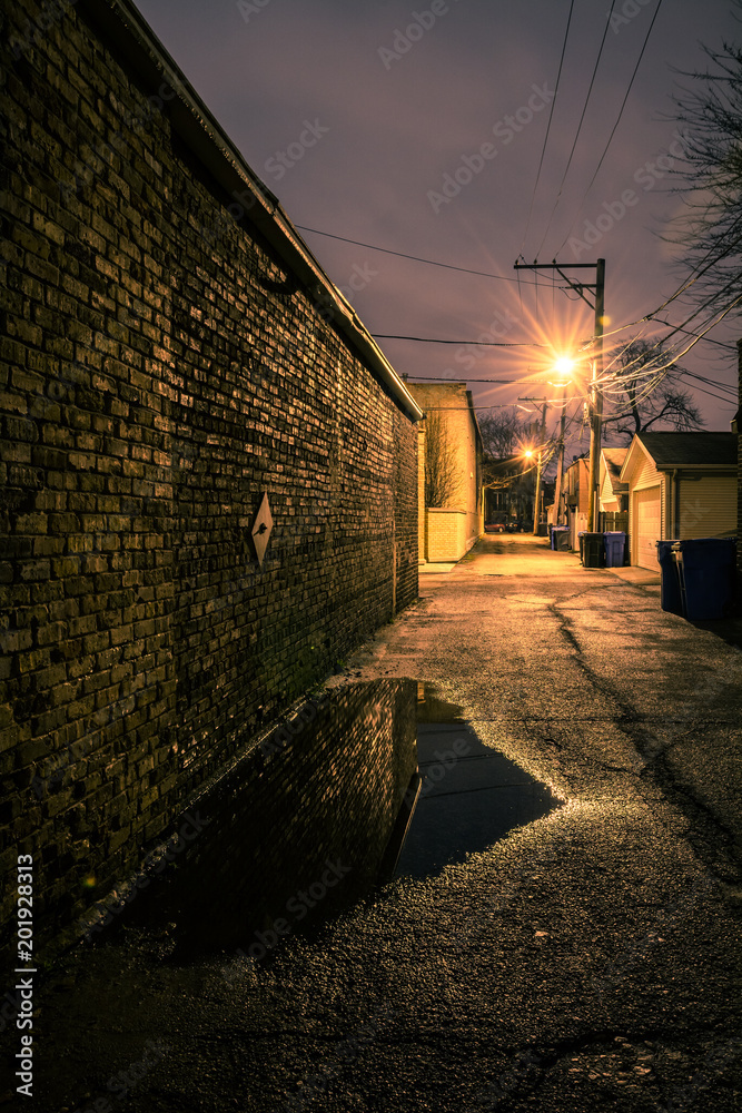 Brick Wall Alley Night