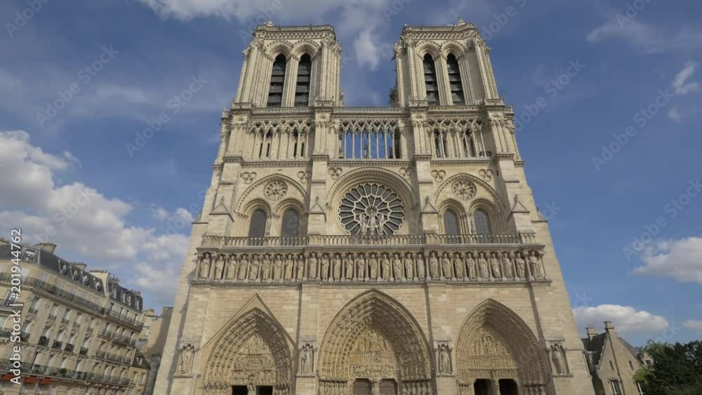 Tilt up of Notre-Dame Cathedral in Paris Stock Video | Adobe Stock