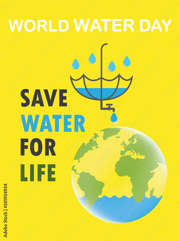 World environment day. Saving water and world environmental protection ...