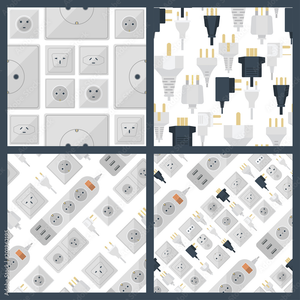 Electric plugs stack outlet illustration energy socket electrical ...