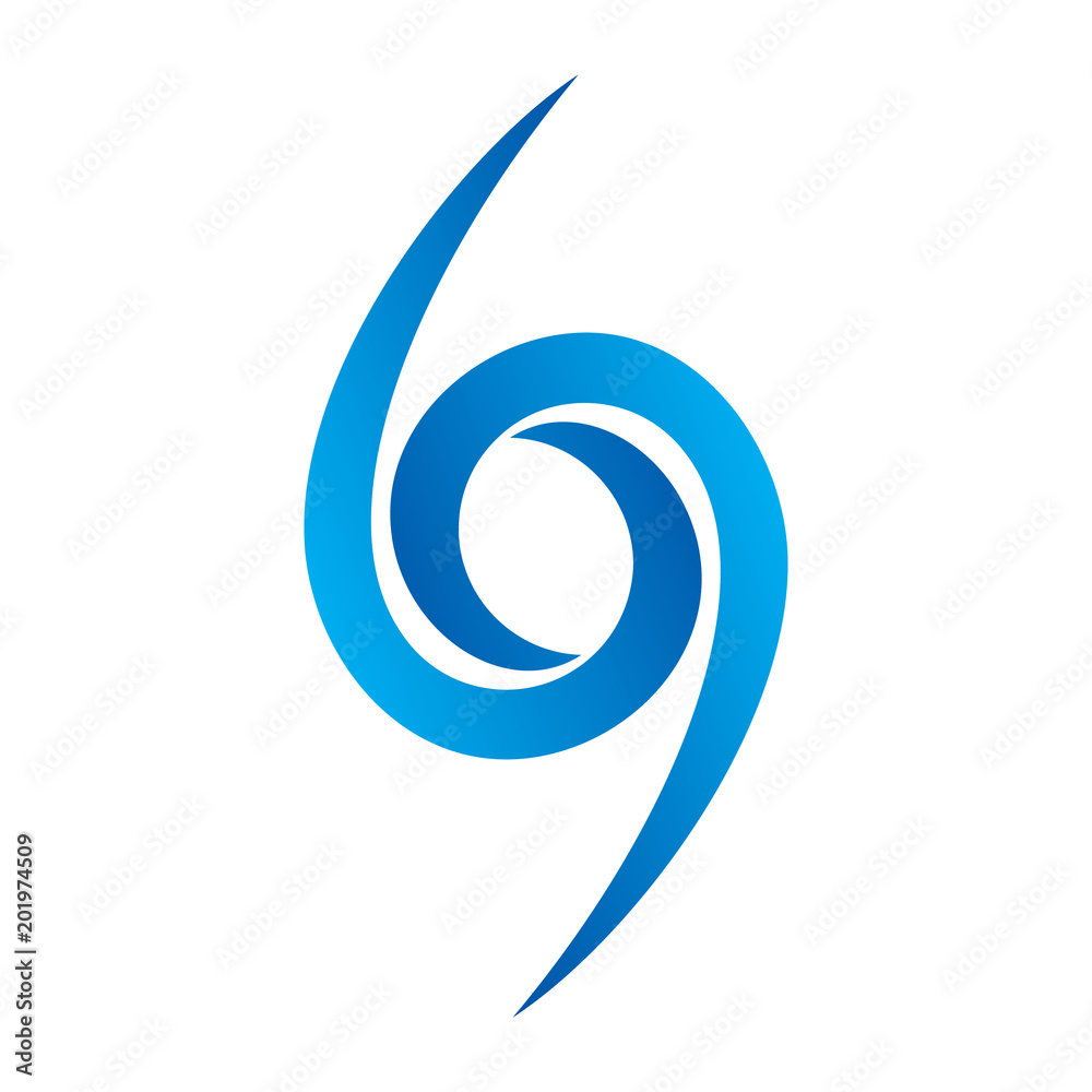 Blue Number 69 Logo Vector Stock Vector Adobe Stock
