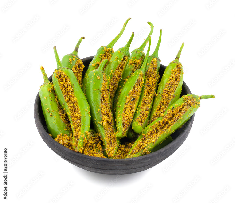 Indian Spicy Green Chilli Pickle Also Know as Mirchi Ka Achaar or ...